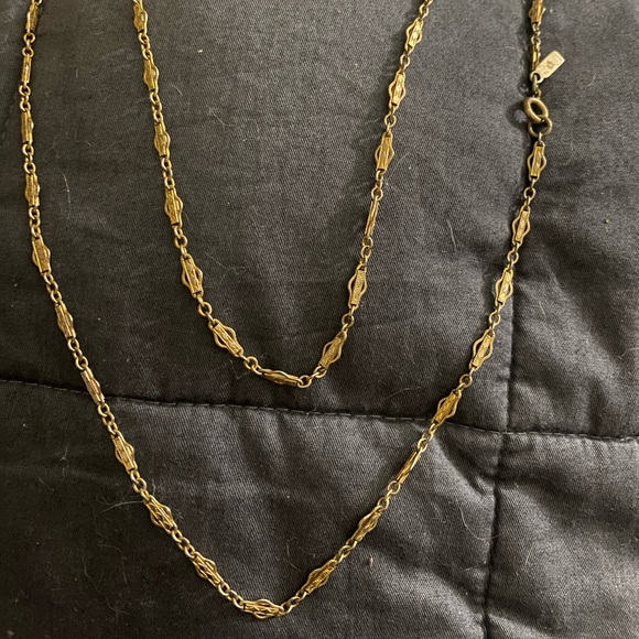 Monet | Jewelry | Vintage Gold Tone Stamped Monet Long Chain | Poshmark
